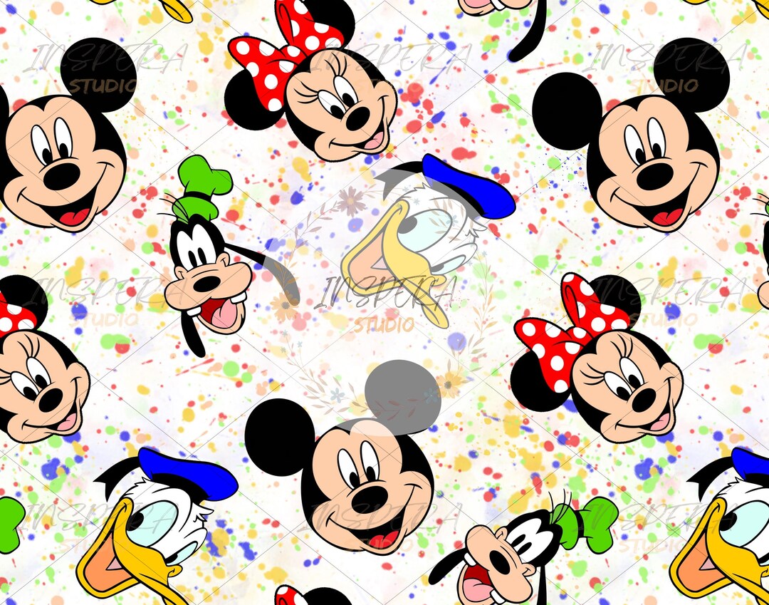 Mickey Seamless Pattern, Instant Download - Etsy