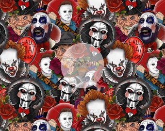 Horror Halloween Scary Seamless Pattern, Instant Download, Repeating ...