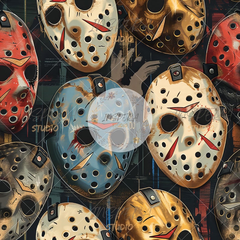 Horror Movie Mask Digital Seamless File, Instant Download - Etsy