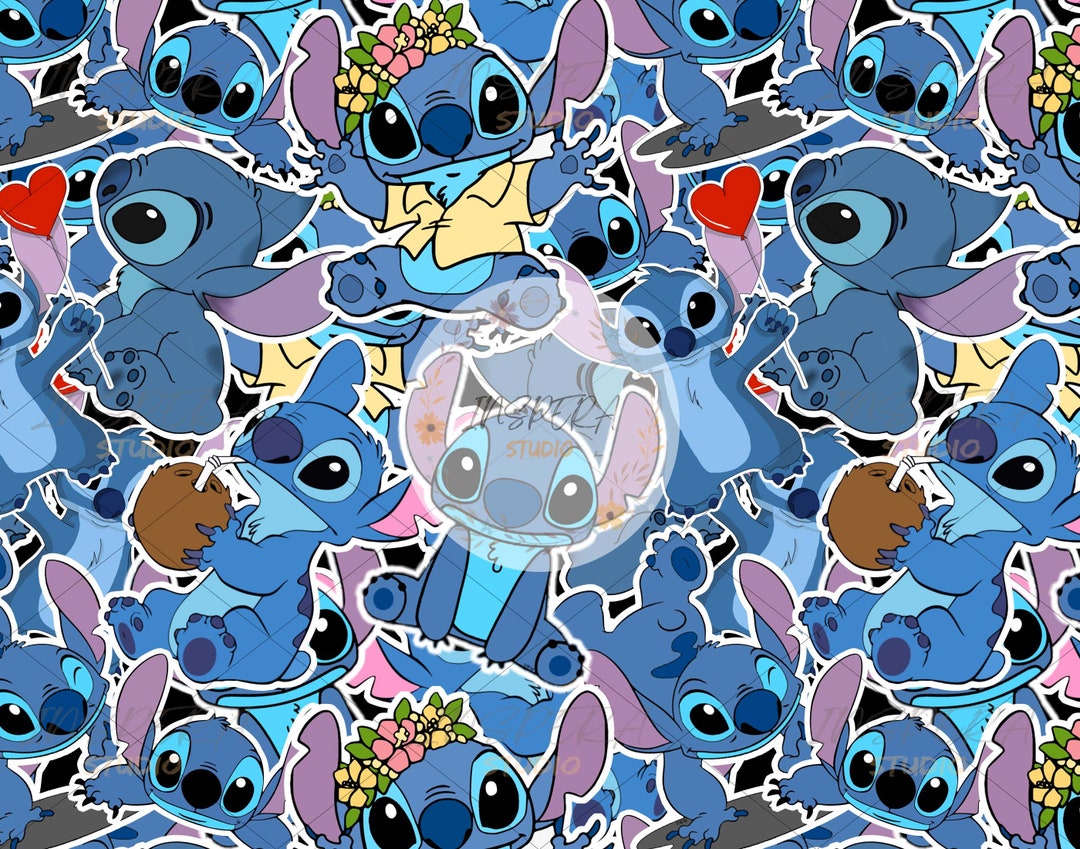 Lilo and Stitch Digital Seamless Pattern File, Instant Download - Etsy