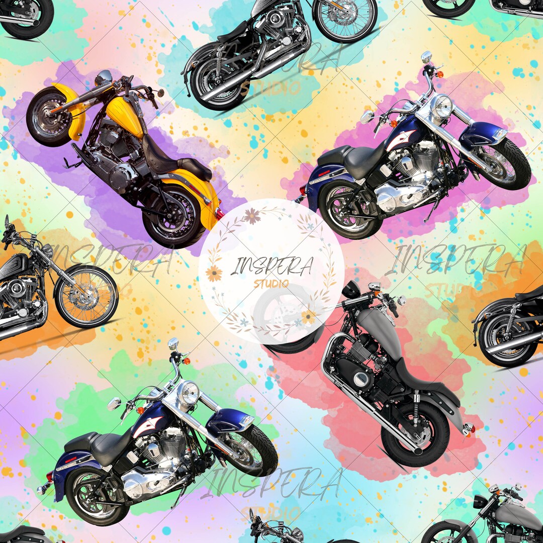 Motorcycles-bike Seamless Pattern File, Instant Download - Etsy