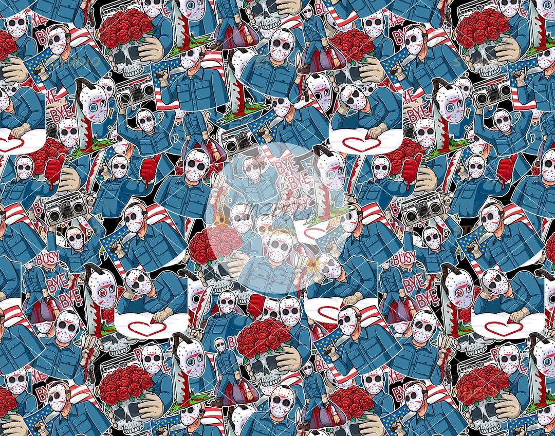 Horror Scream Cartoon Digital Seamless Pattern File, Horror Digital ...