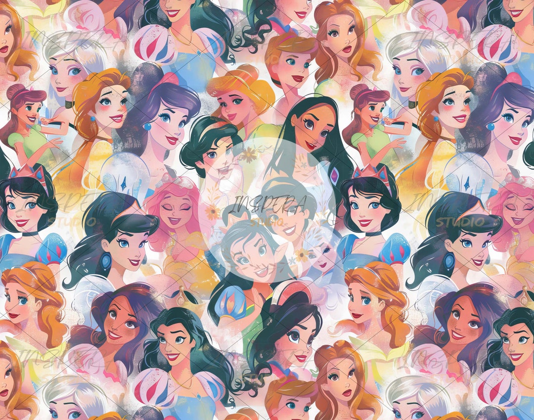 Princess Design Seamless Pattern, Princess Digital Seamless, Princess ...