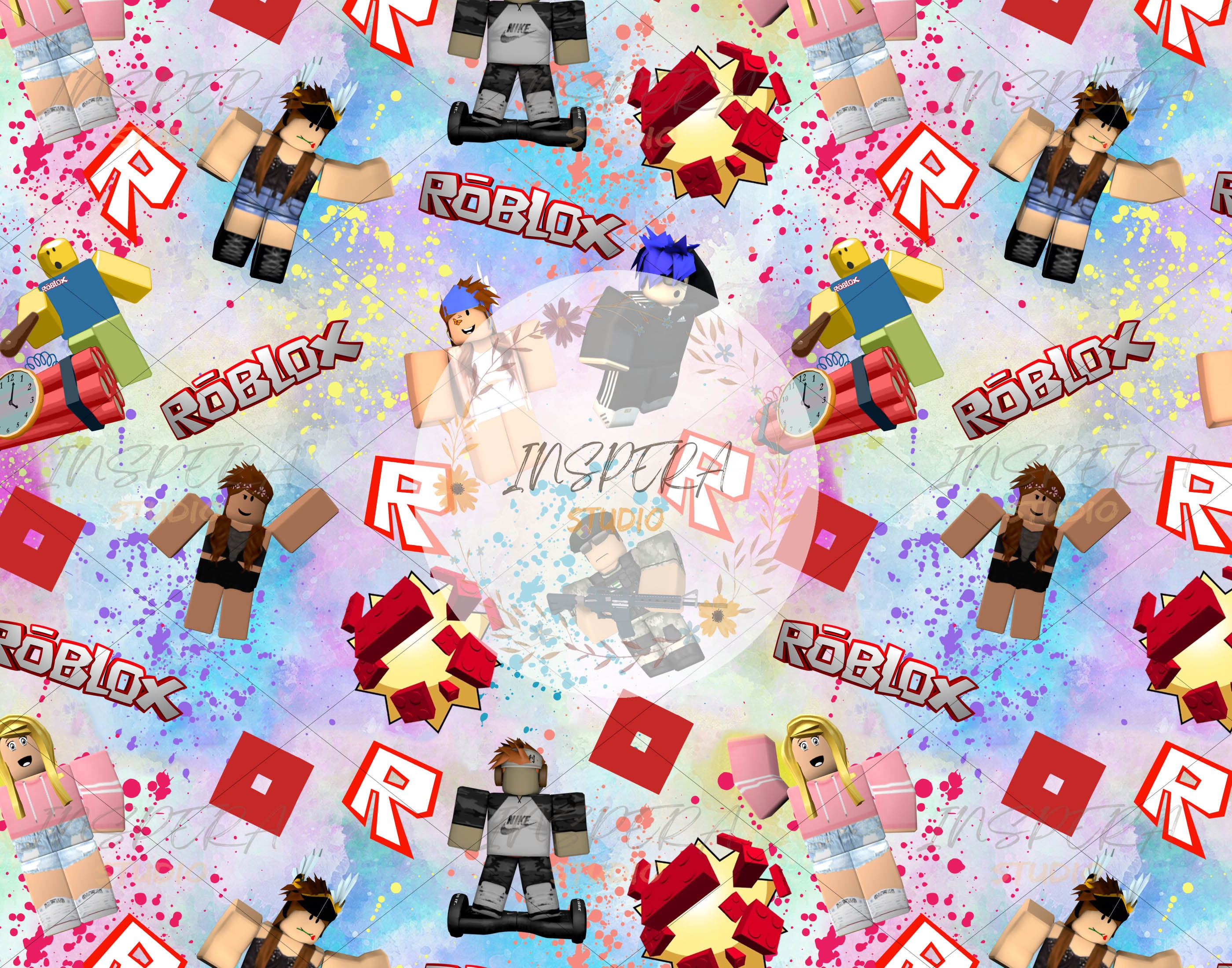 Robloxx Game Character Seamless Pattern, Digital Paper, Instant ...