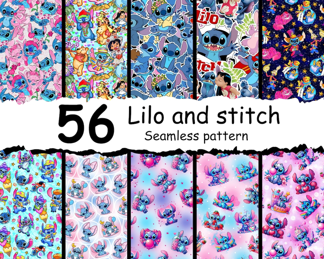 56 Lilo and Stitch Digital Seamless Pattern File Bundle, Instant ...