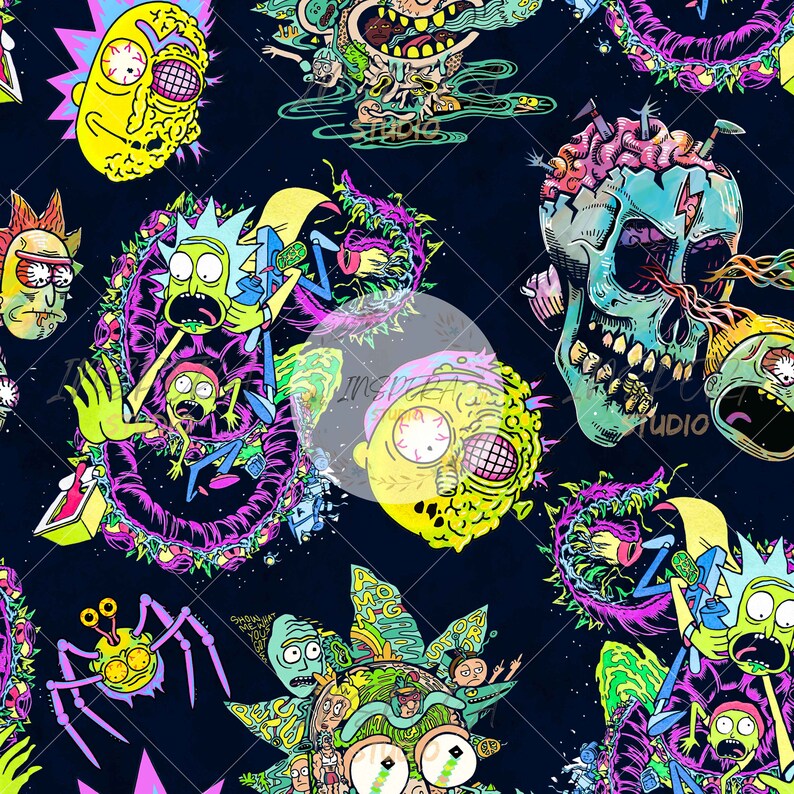 Ricky and Mortyy Digital Seamless Pattern File, Instant Download - Etsy
