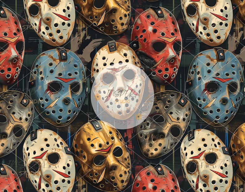 Horror Movie Mask Digital Seamless File, Instant Download - Etsy