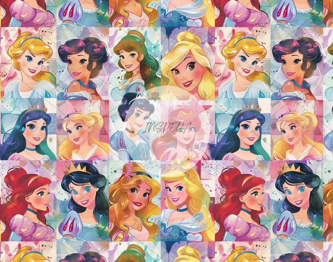 Princess Box Design Seamless Pattern, Princess Digital Seamless ...