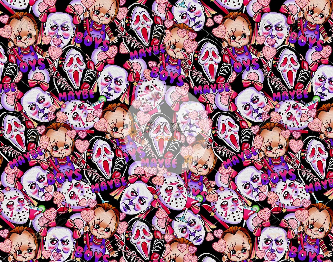 Horror Movie Cartoon Character Seamless Digital Pattern File, Instant ...