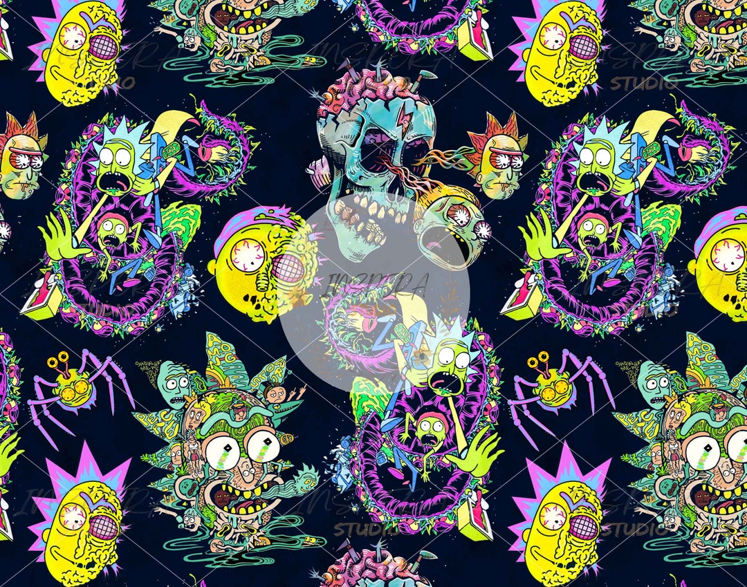 Ricky and Mortyy Digital Seamless Pattern File, Instant Download - Etsy