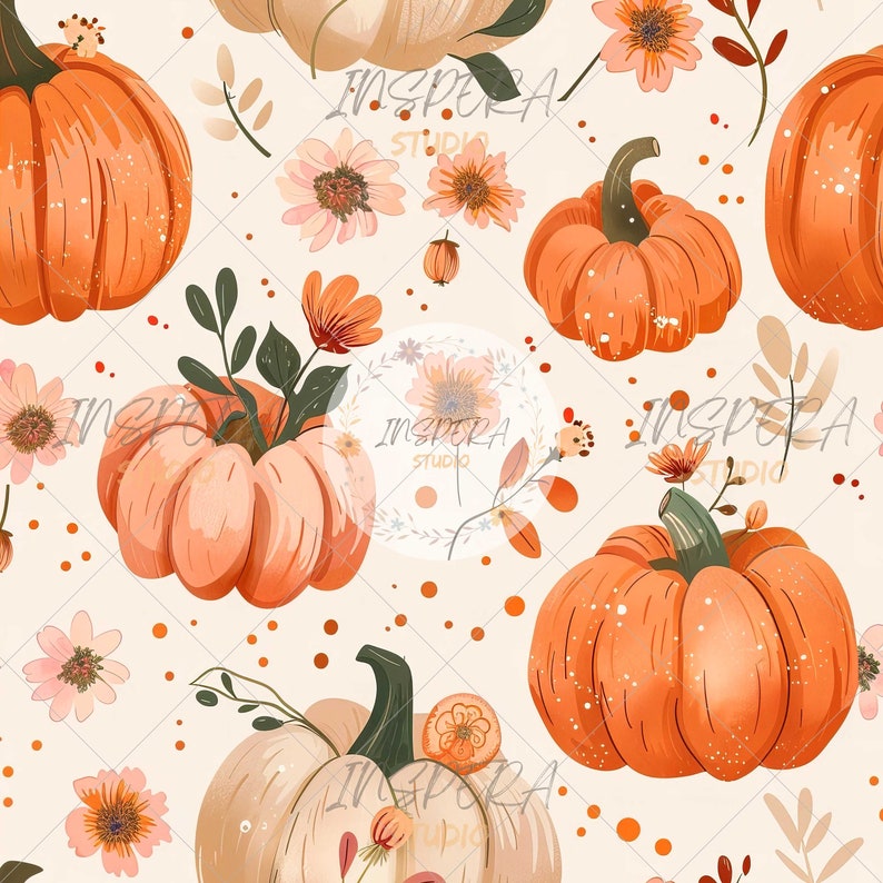 Halloween Pumpkin Seamless Pattern, Horror Halloween Pattern, Instant ...