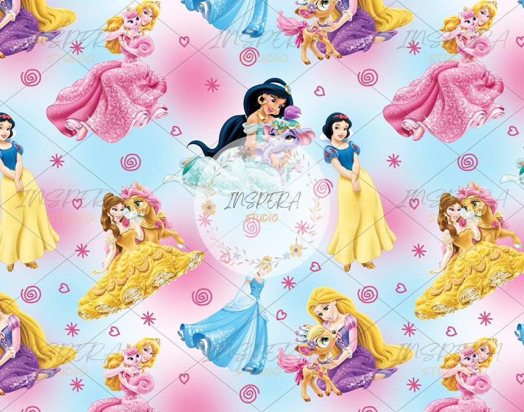 Princess Design Seamless Pattern, Princess Digital Seamless, Princess ...