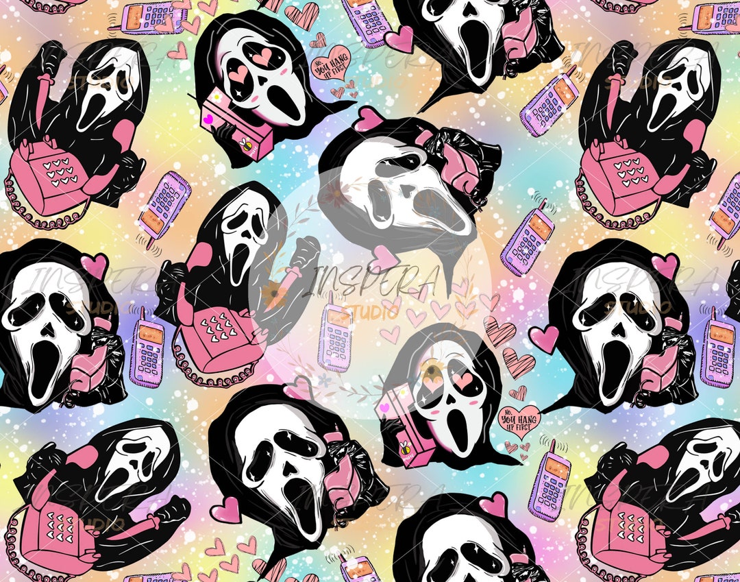 Scream Cartoon Digital Seamless Pattern File, Horror Digital Paper ...