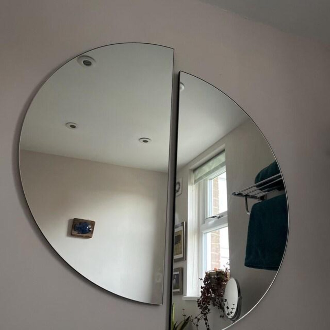 Half Moon Mirror, Half Circle Mirror, Asymmetrical Mirror Large ...