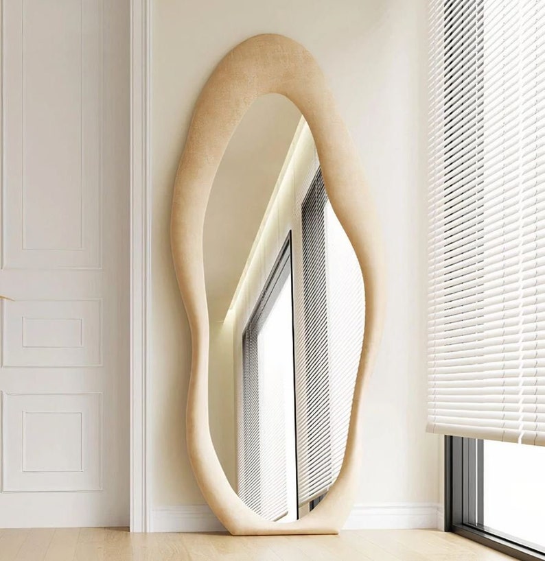 Wavy Floor Mirror, Wavy Full Lenght Mirror, Curvy Abstract Mirror, Full ...