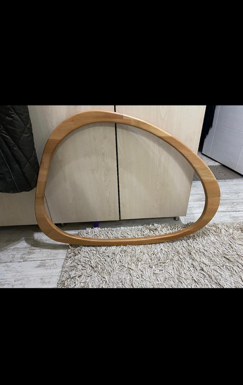 Walnut Asymmetrical Wood Mirror, Mid Century Modern Wall Decor - Etsy