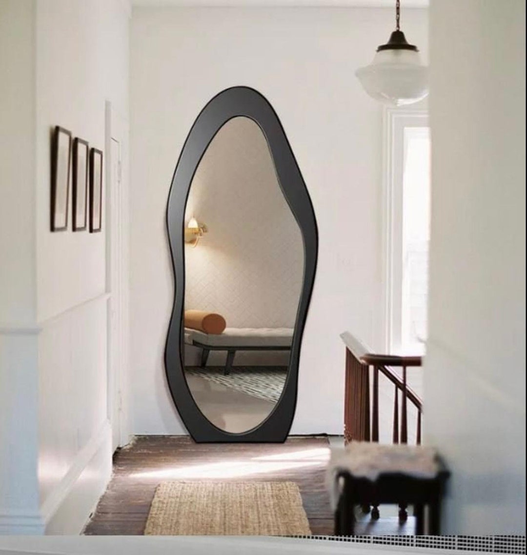 Full Body Mirror, Full Length Wall Mirror, Long Floor Mirror, Wooden ...
