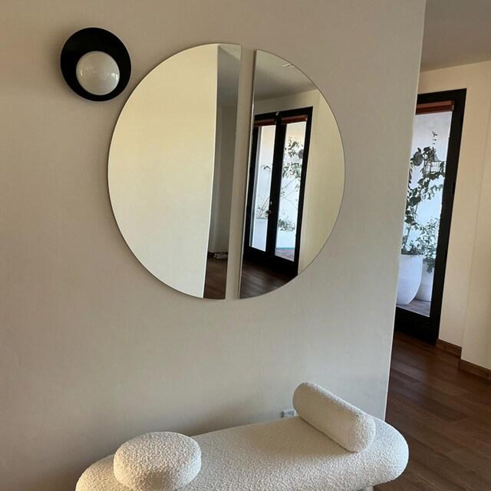 Half Moon Mirror, Half Circle Mirror, Asymmetrical Mirror Large ...