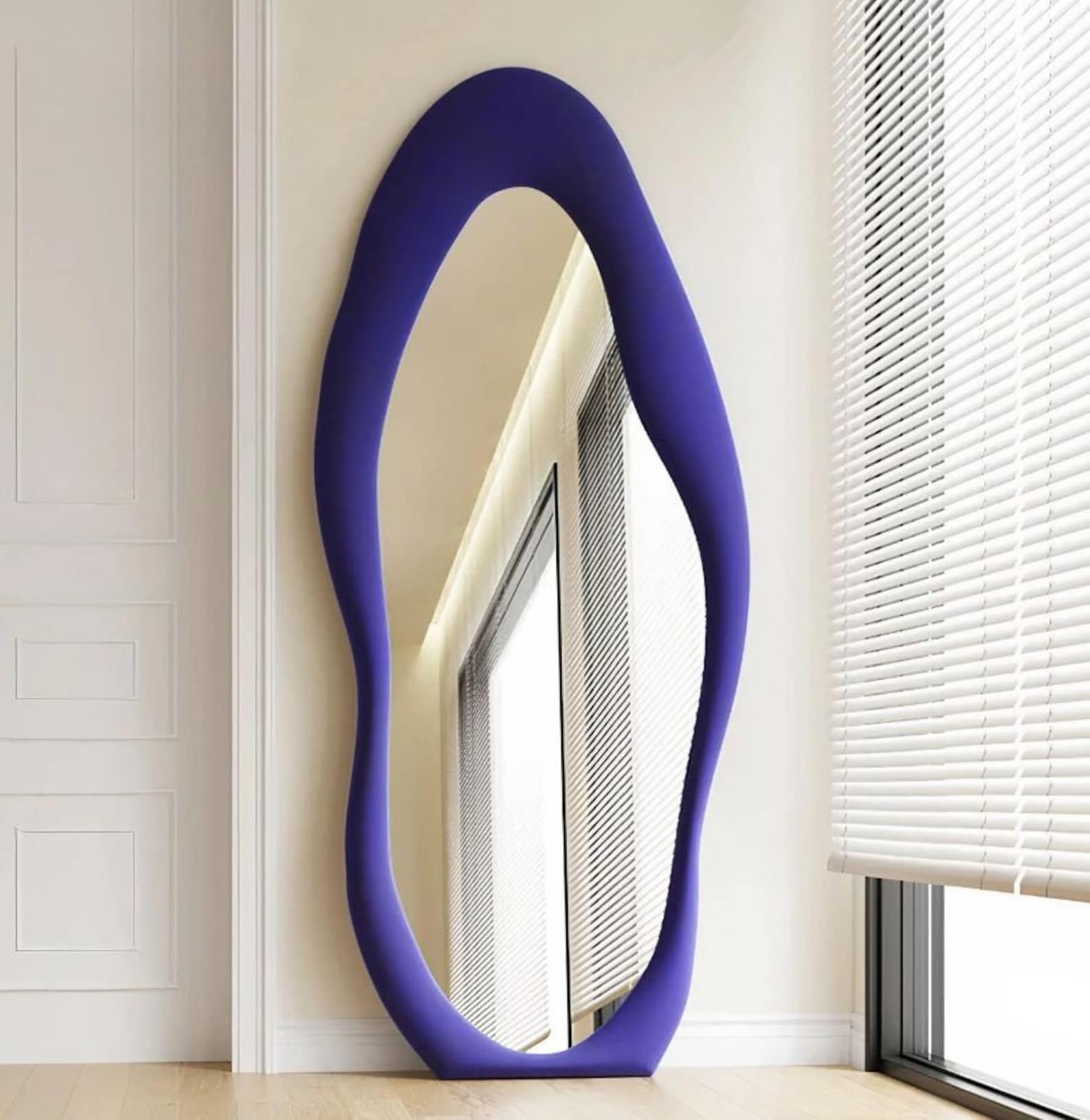 Wavy Floor Mirror, Wavy Full Lenght Mirror, Curvy Abstract Mirror, Full ...