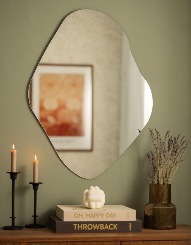 Wavy Mirror Large, Curvy Wall Mirror, Asymmetrical Mirror Wall Decor ...