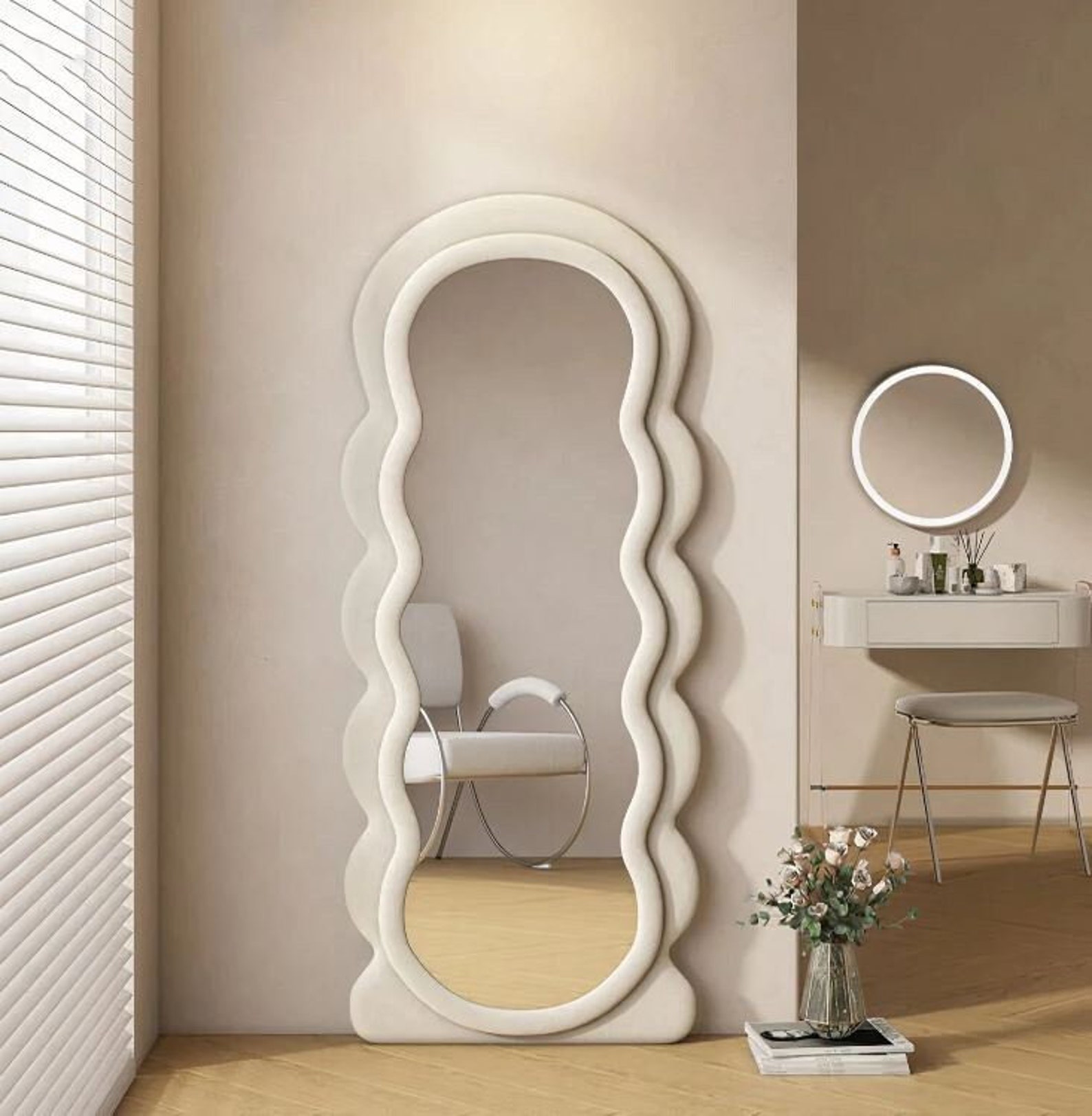 Curvy Floor Mirror, Wavy Full Lenght Mirror, Large Squiggle Mirror ...