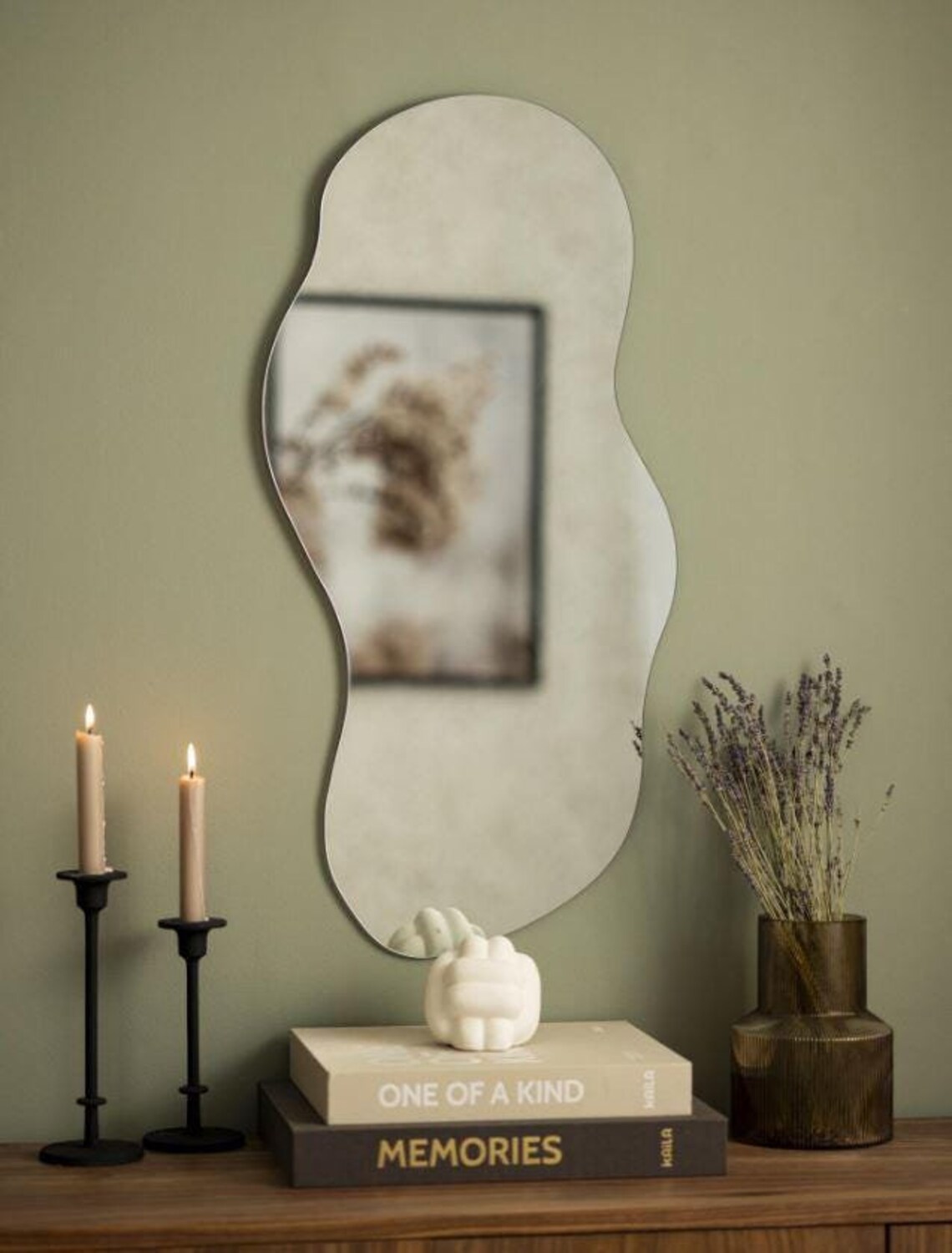 Wavy Mirror Large, Curvy Wall Mirror, Asymmetrical Mirror Wall Decor ...