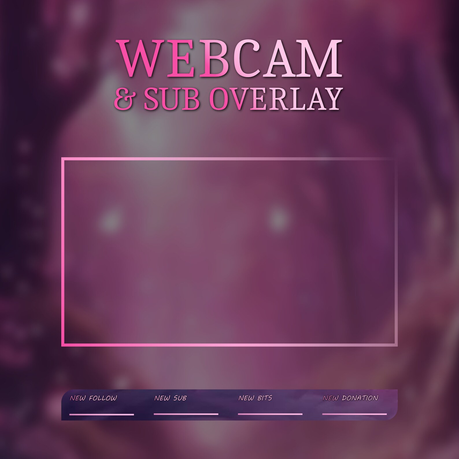 Pink Forest Streaming Overlay Package | 5 Overlays, Webcam Frames, 23 ...