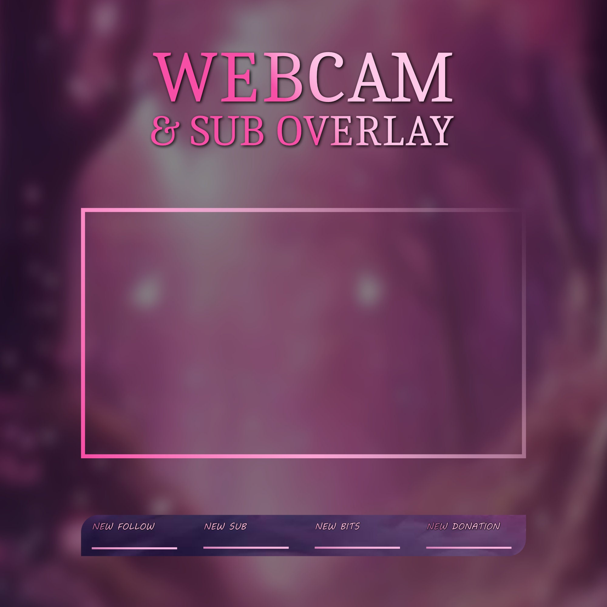 Pink Forest Streaming Overlay Package 5 Overlays, Webcam Frames, 23 ...