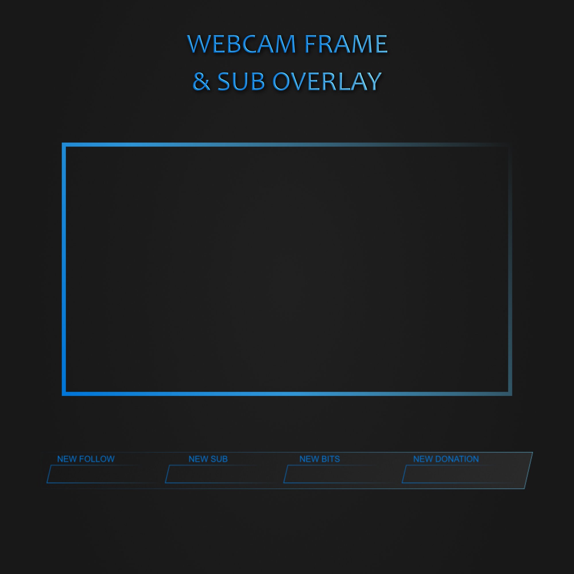 Clean Blue Streaming Overlay Package 5 Overlays, Webcam Frames, 23 ...