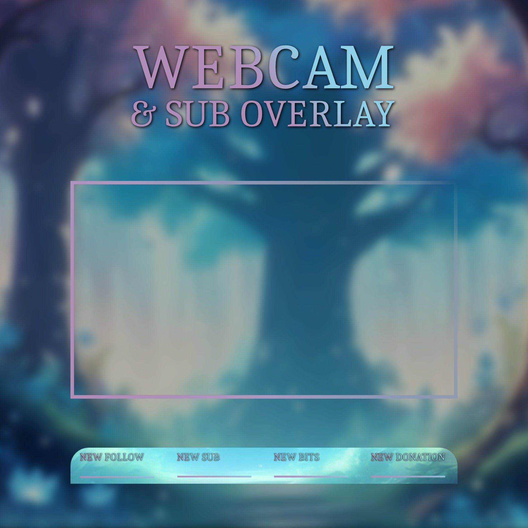 Blue Forest Streaming Overlay Package | 5 Overlays, Webcam Frames, 23 ...