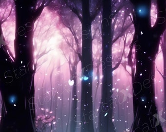 Red Magic Forest - Static Background | Wallpapers | Stream Overlay ...