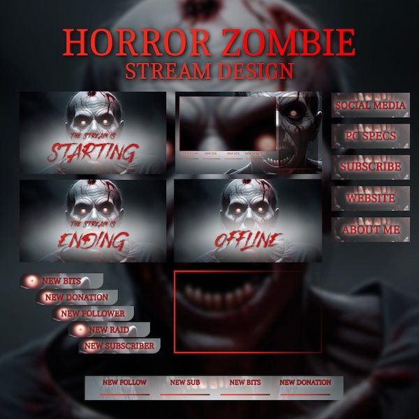 Streaming Horror Overlays - Etsy