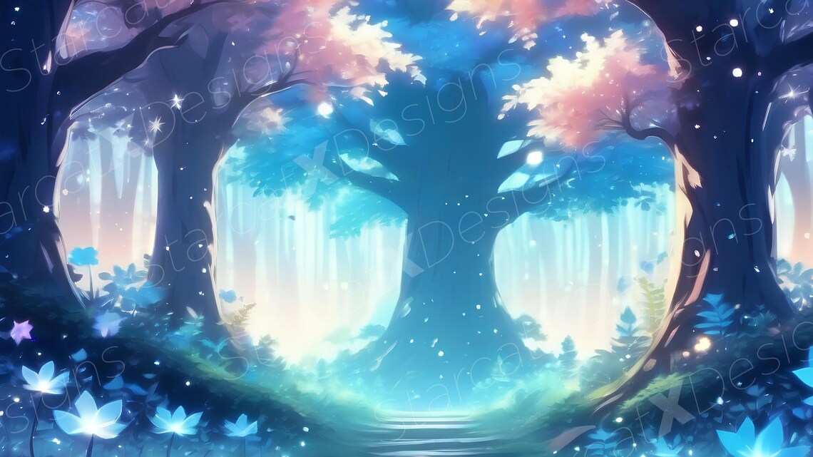 Blue Magic Forest - Static Background | Wallpapers | Stream Overlay ...