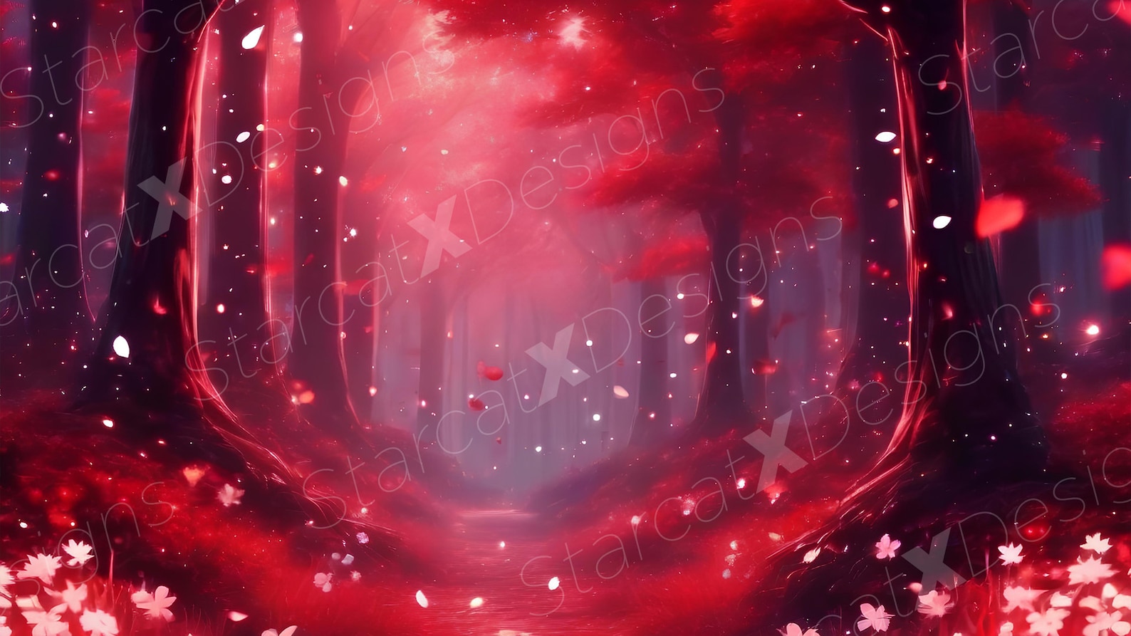 Red Magic Forest - Static Background | Wallpapers | Stream Overlay ...