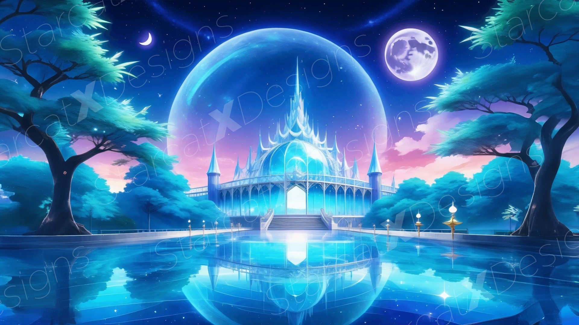 Blue Crystal Palace - Static Background | Wallpapers | Stream Overlay ...