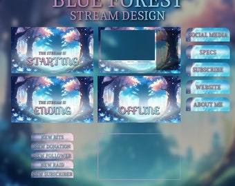 Purple Forest Streaming Overlay Package | 5 Overlays, Webcam Frames, 23 ...