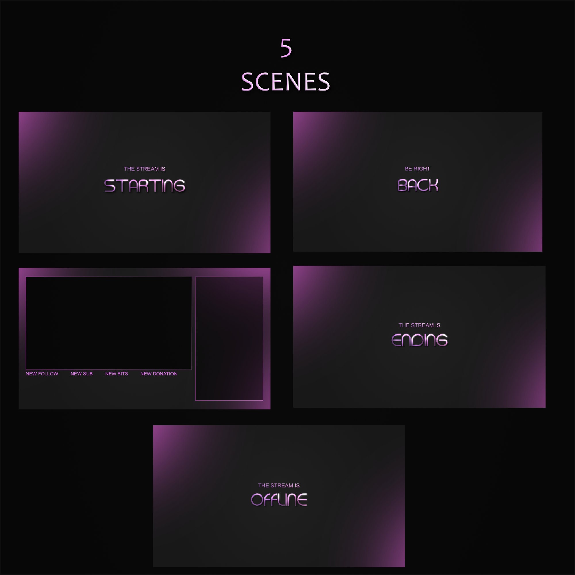 Clean Pink Streaming Overlay Package 5 Overlays, Webcam Frames, 23 ...
