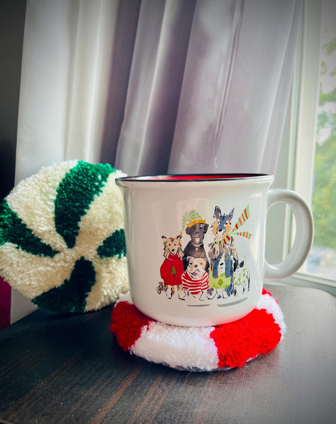 Peppermint Mug Rugs Christmas Stocking Stuffers Holiday Coasters - Etsy