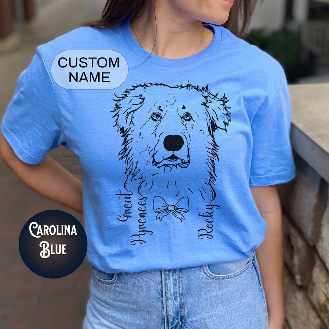 Custom Pyrenees Line Art Dog Shirt, Personalized Pet Gift - Etsy