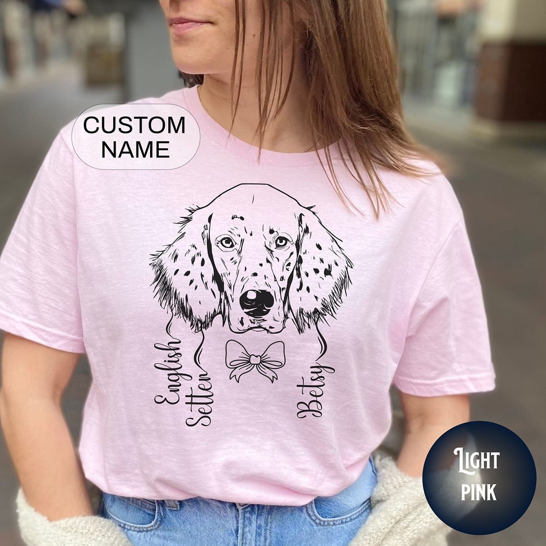 Personalized English Setter Line Art T-shirt, Custom Dog Name - Etsy