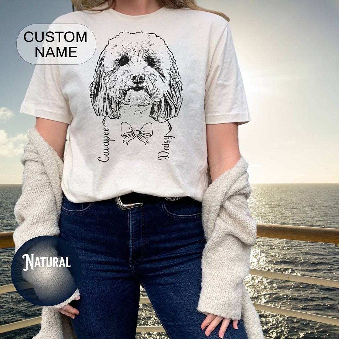 Custom Cavapoo Shirt Personalized Dog Line Art Shirt Pet Tshirt Custom ...