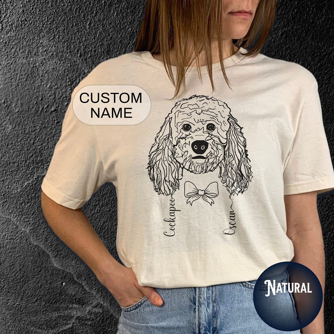 Custom Cockapoo Shirt, Personalized Dog Line Art Shirt, Pet Tshirt ...