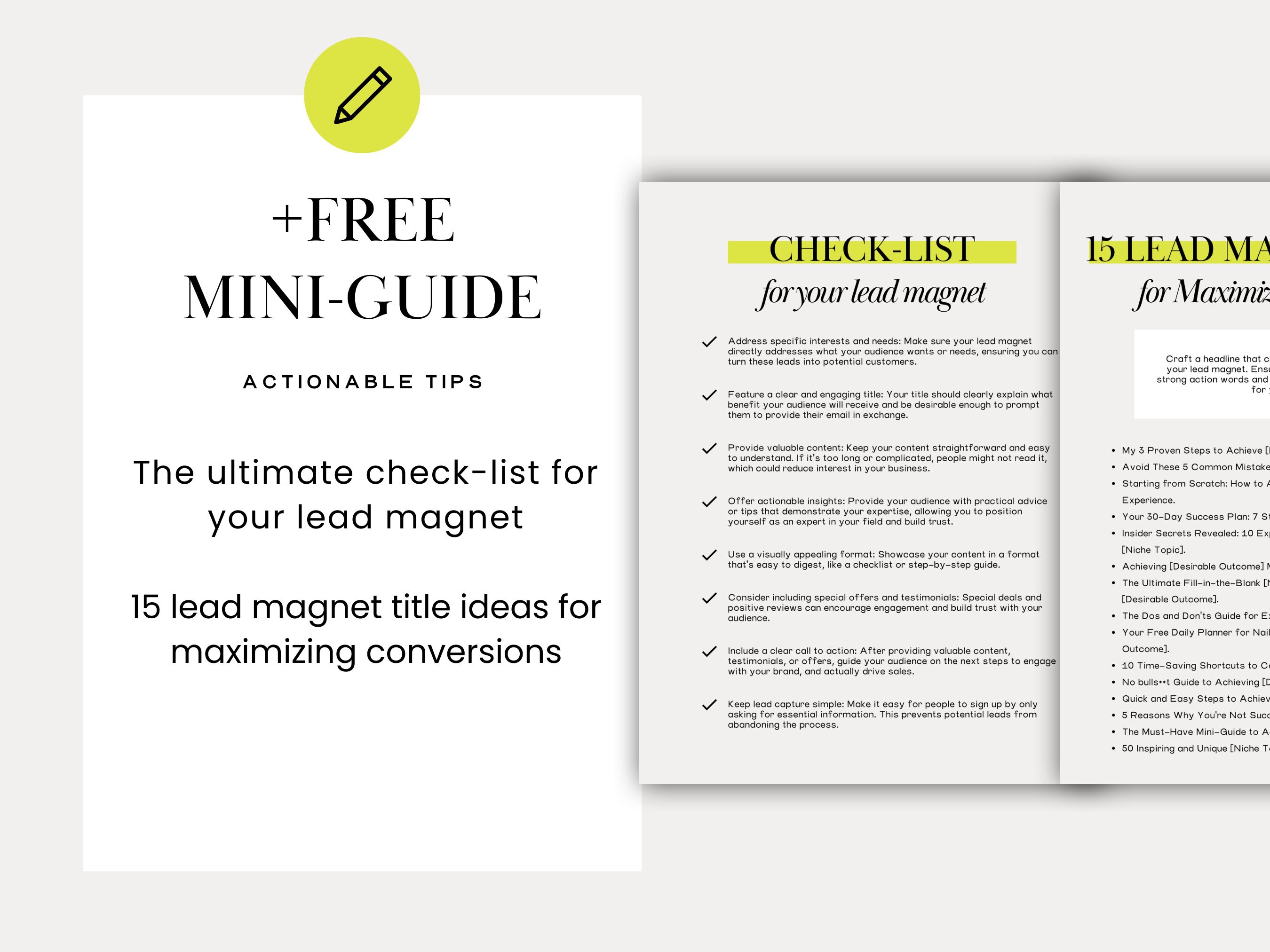 Lead Magnet Template: Lead Magnet Ideas, Freebie Template, Checklist ...