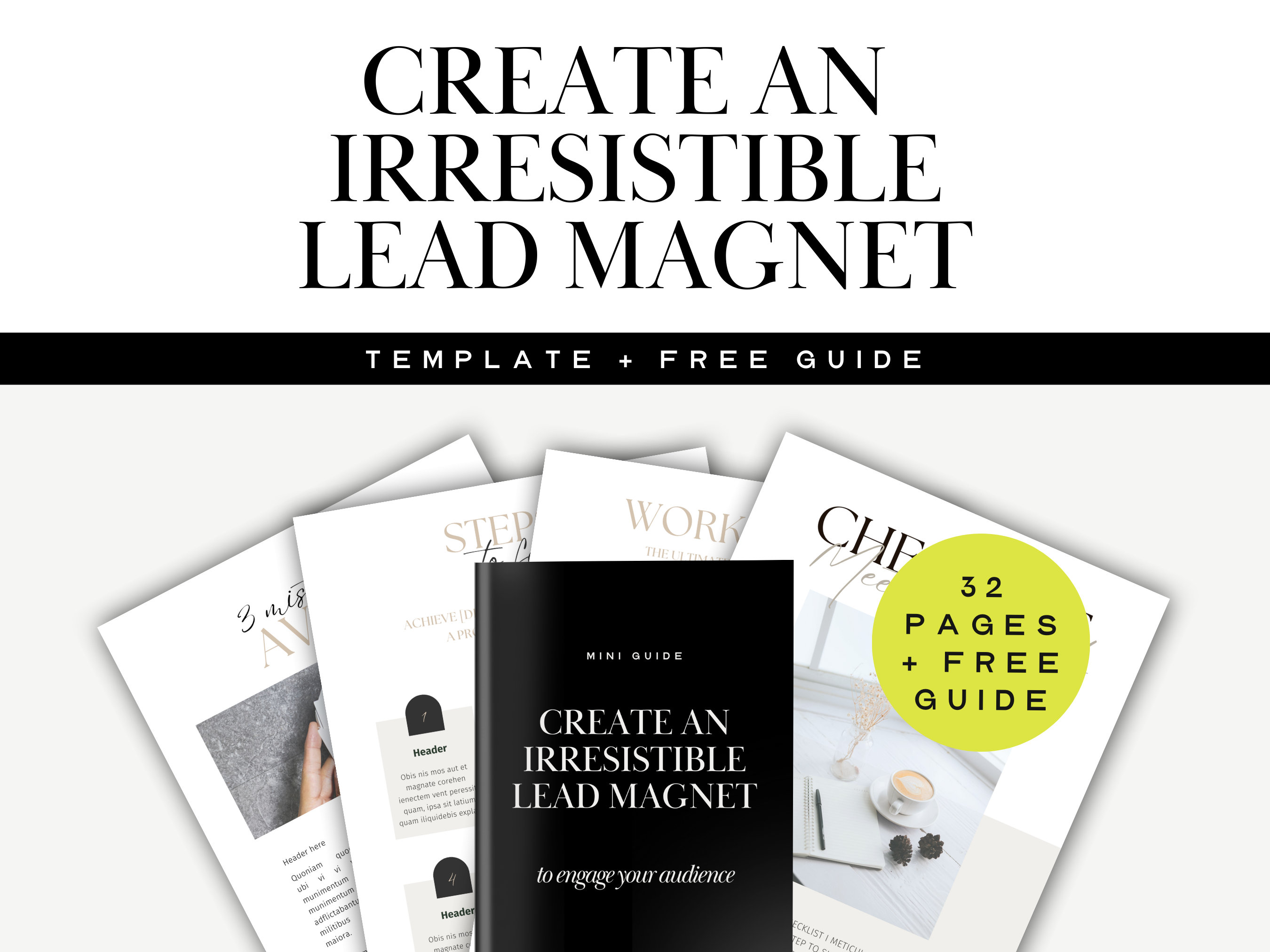 Lead Magnet Template: Lead Magnet Ideas, Freebie Template, Checklist ...