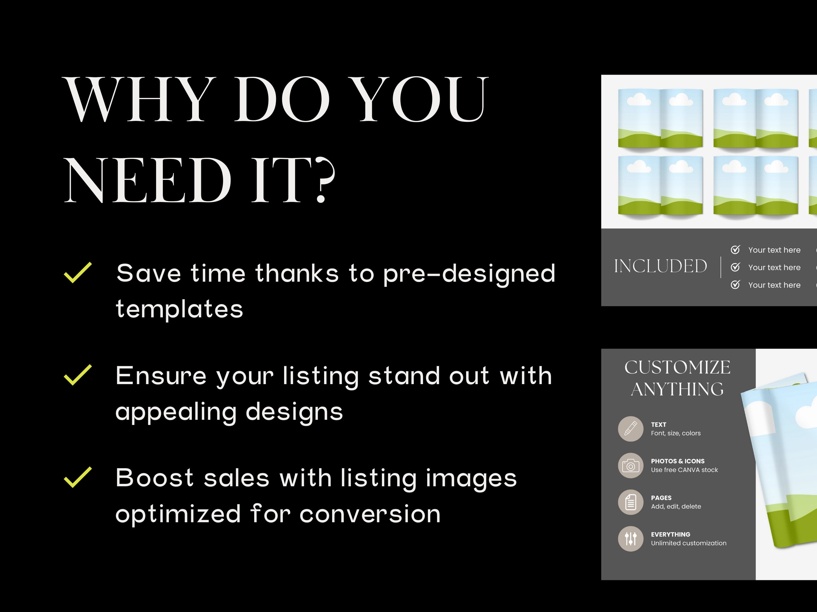 Etsy Listing Template to Sell on Etsy: Digital Product Listing Mockups ...