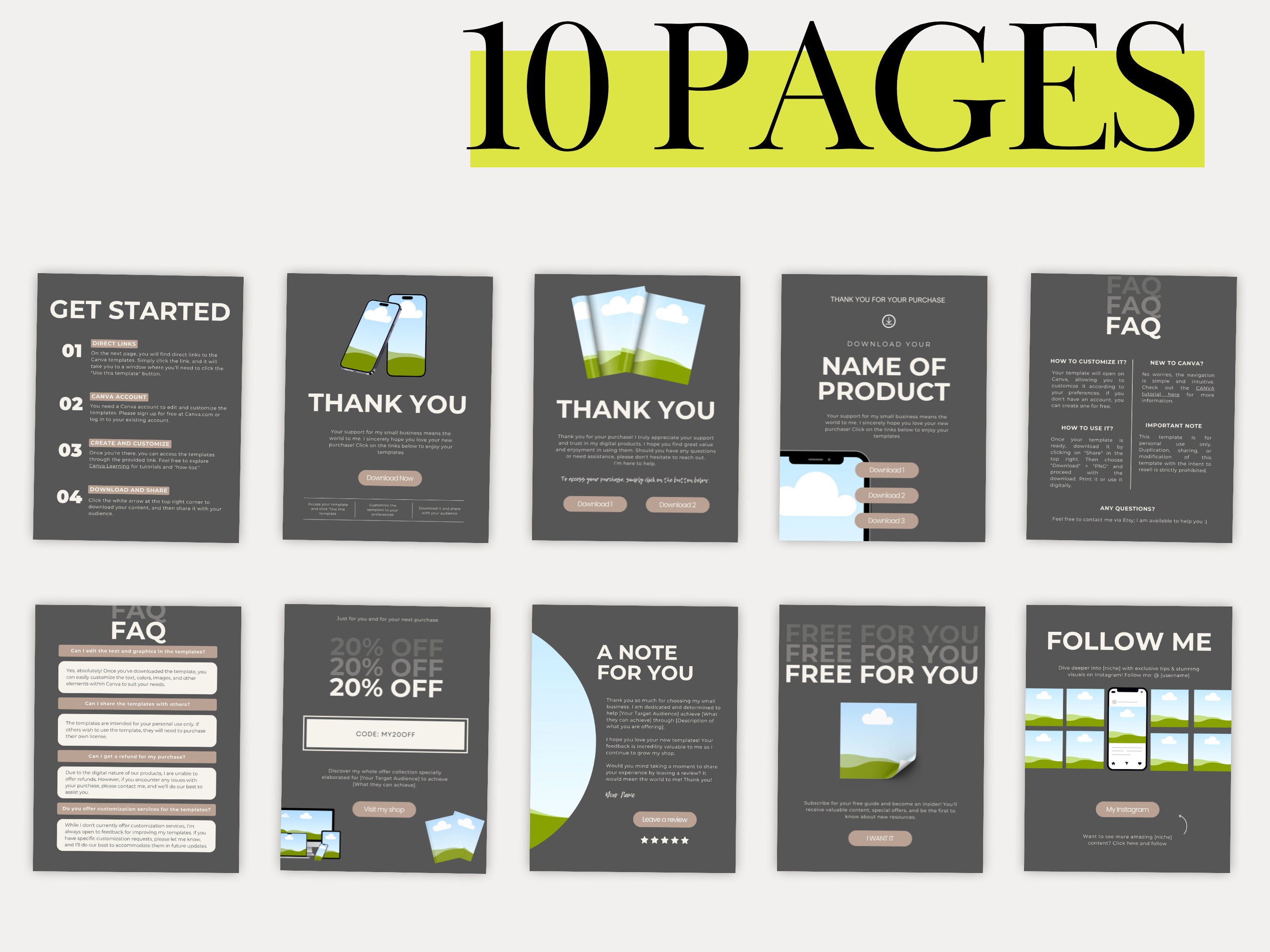 Digital Download Instruction Template, Thank You PDF for Etsy, Product ...