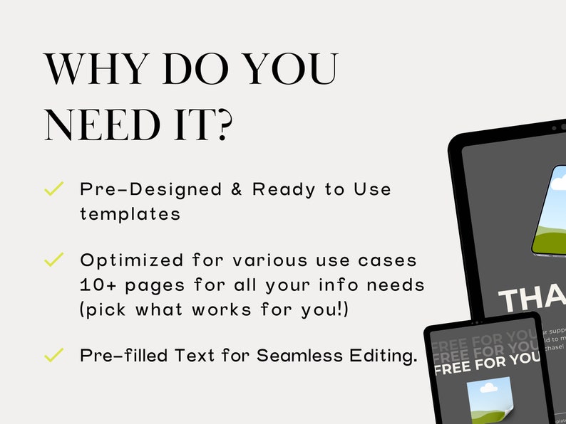 Digital Download Instruction Template, Thank You PDF for Etsy, Product ...