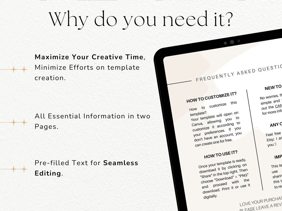 Digital Download Instructions Template to Sell Digital Products on Etsy ...
