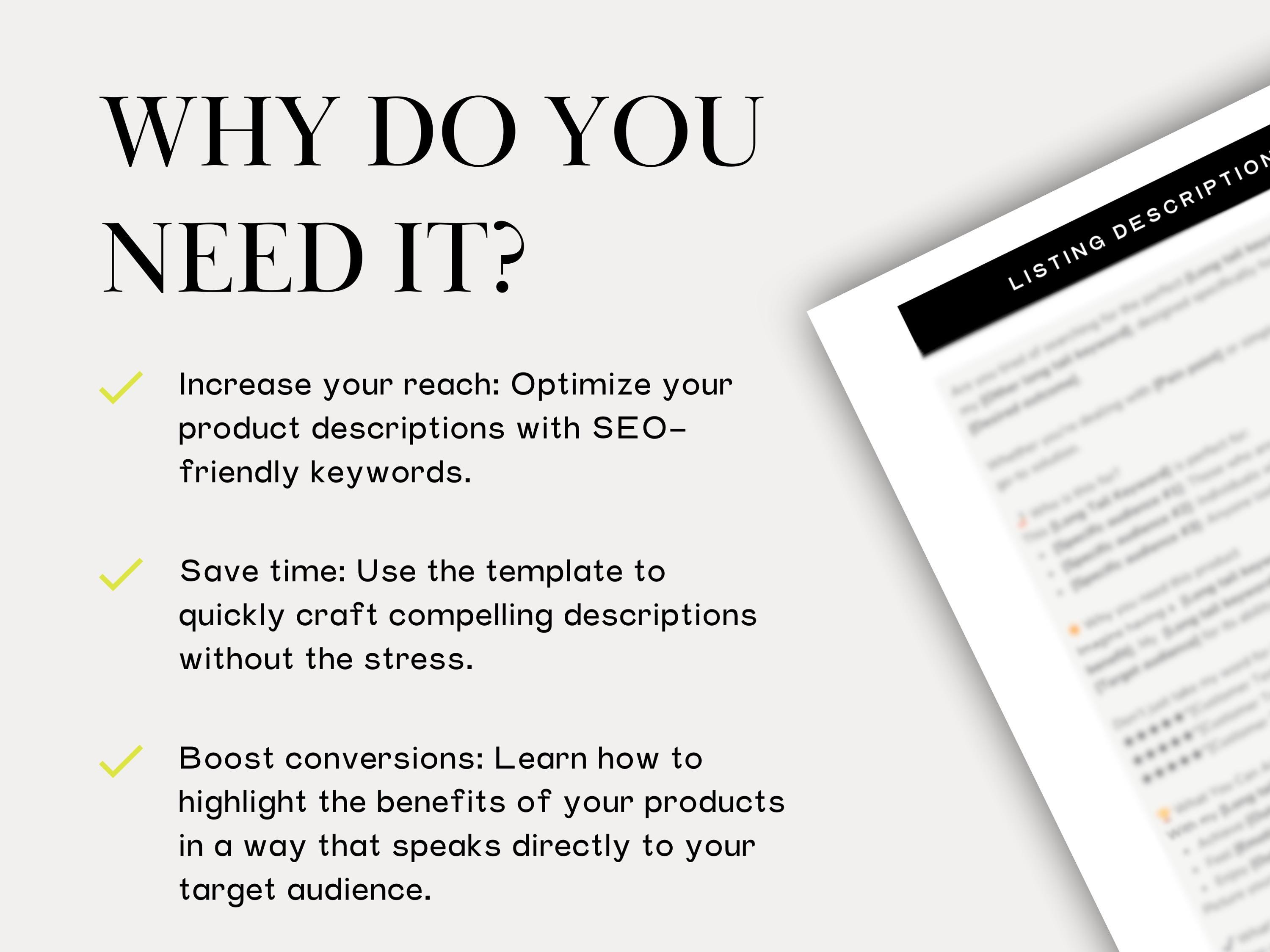 Product Description Template: Guide to Writing Listing Descriptions ...