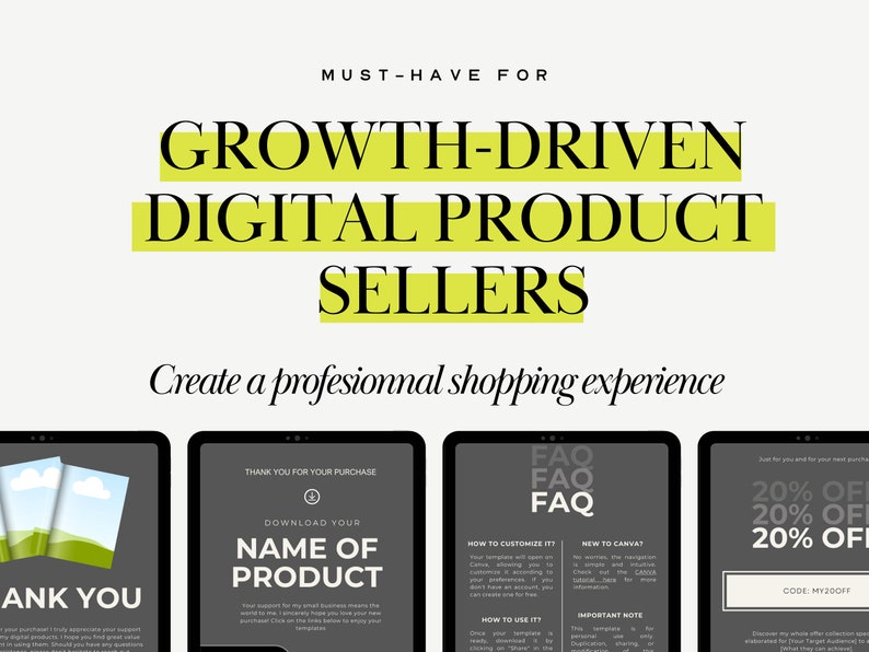 Digital Download Instruction Template, Thank You PDF for Etsy, Product ...